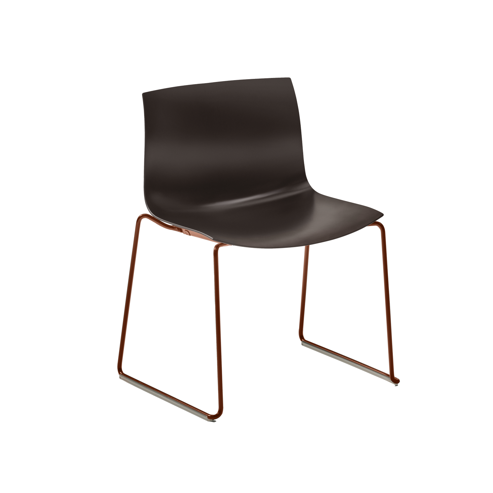 Catifa Carta by Arper: Rust Coloured Sled Chair